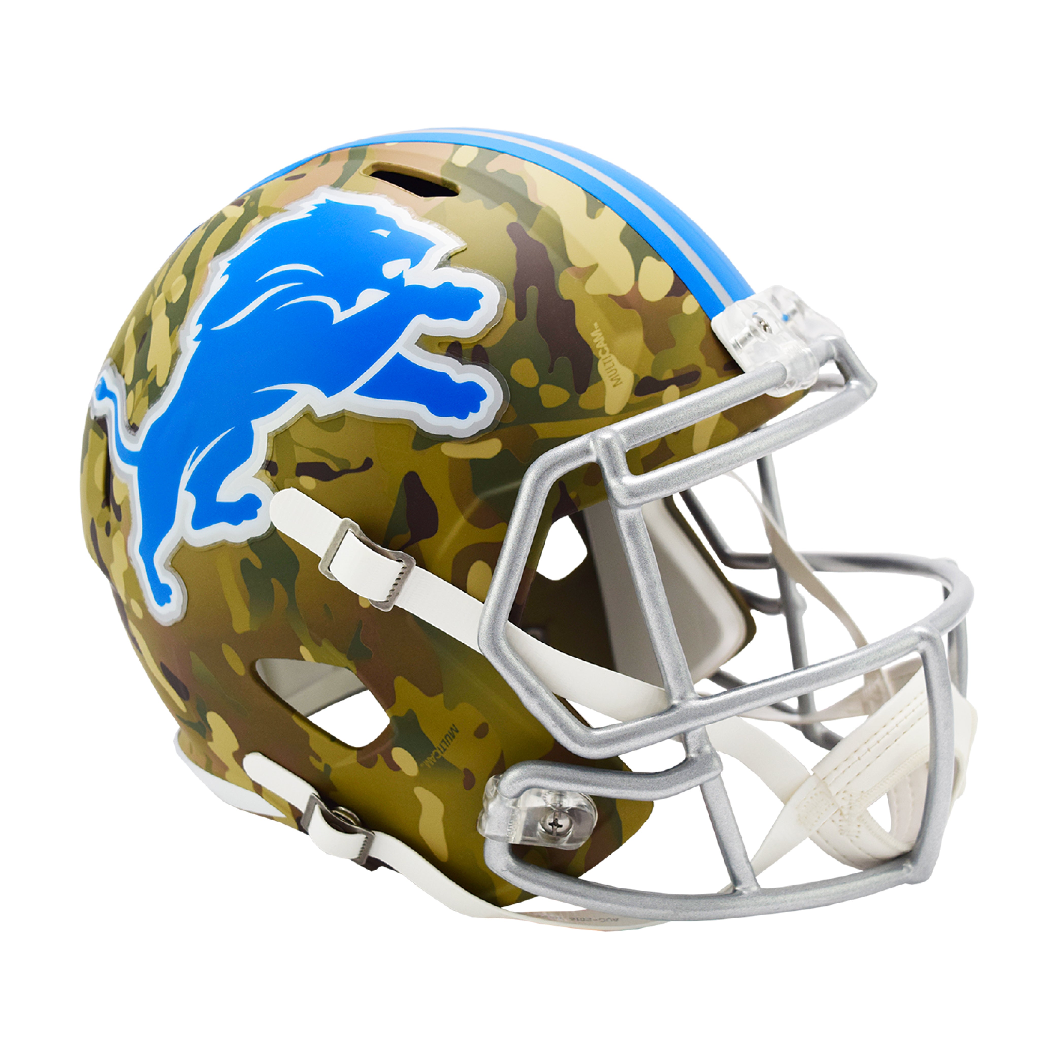 Detroit Lions CAMO Full Size Replica Football Helmet – Creative Sports