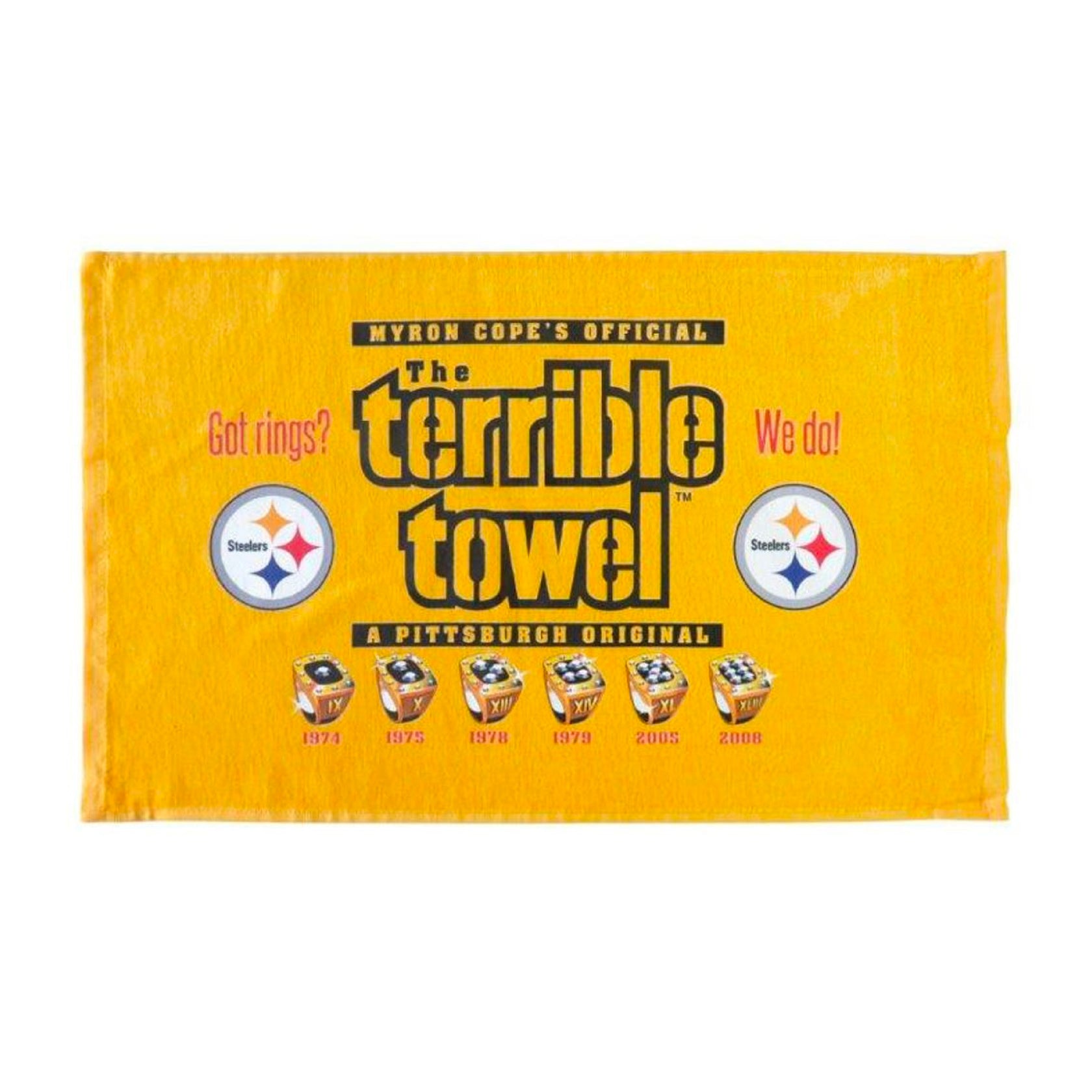 Steelers Terrible Towel 6X SB Champions Got Rings? - New with Tags ...